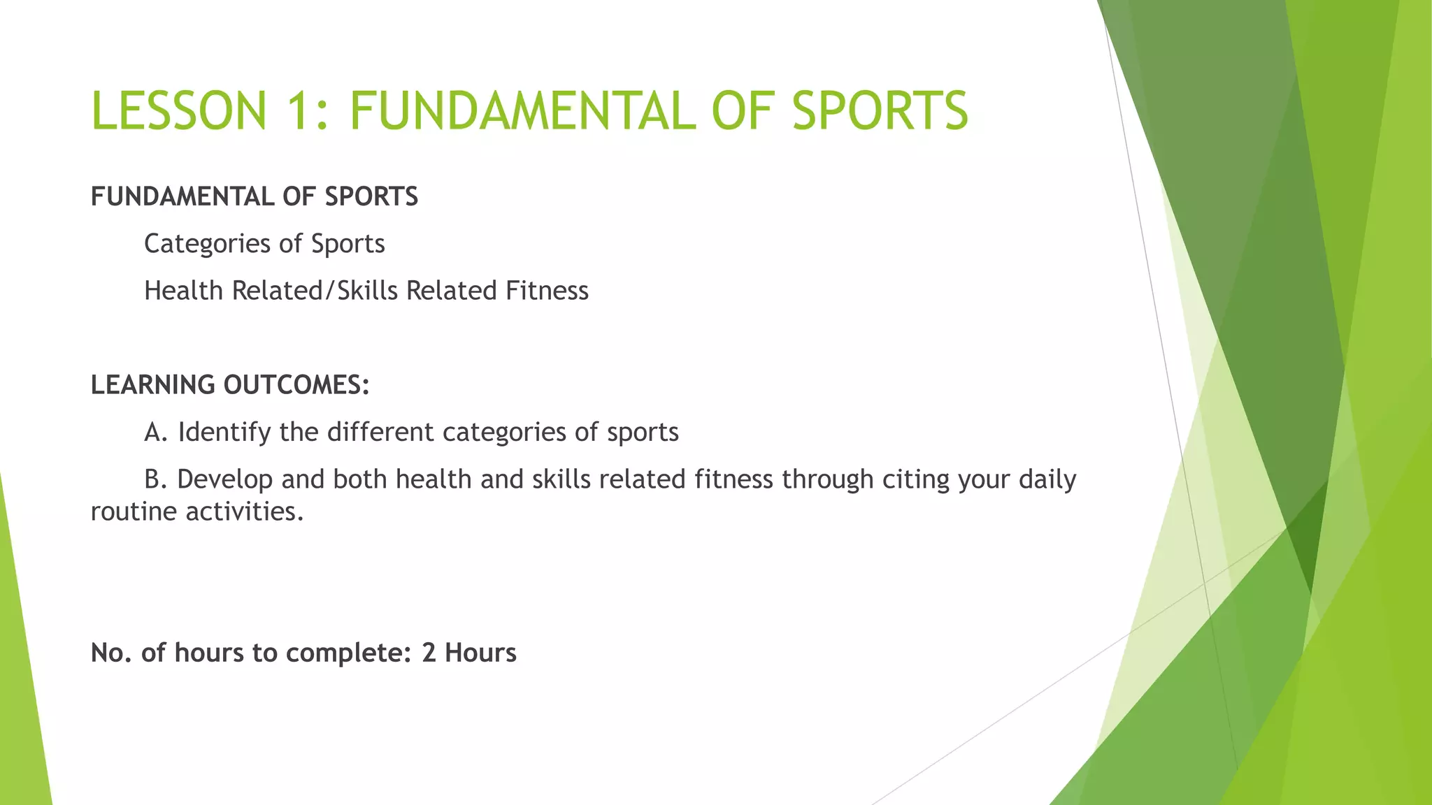 Fundamental of games and sports | PPTX