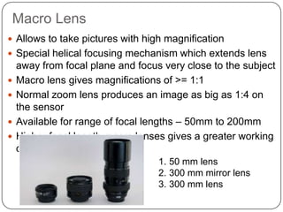 Fundamental of lens in photography | PPTX