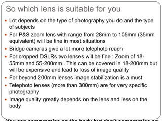 Fundamental of lens in photography | PPTX