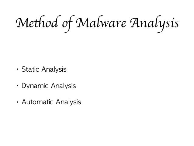 Fundamental of malware analysis