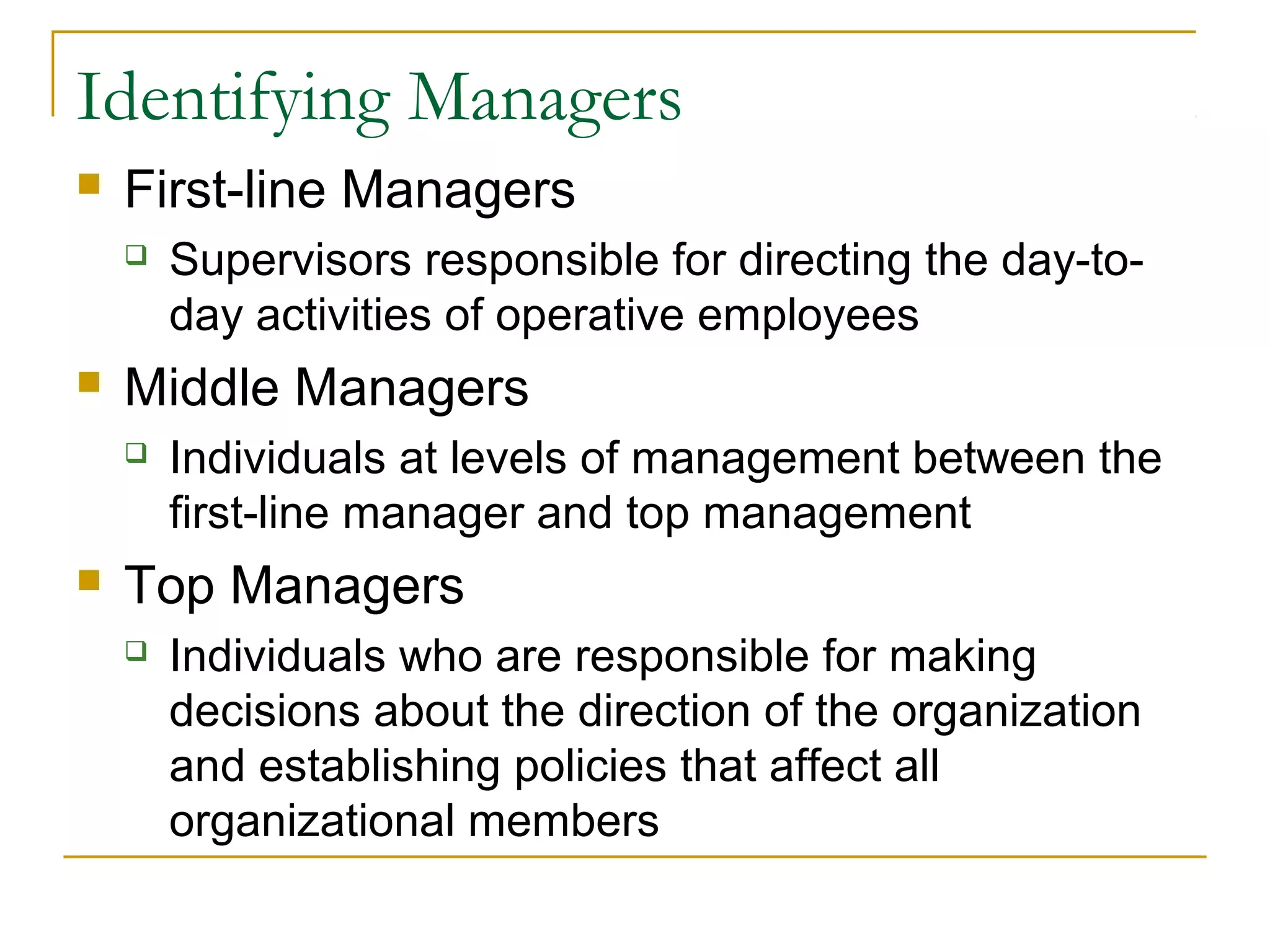 Fundamental of Management (managers & management) Notes | PPT