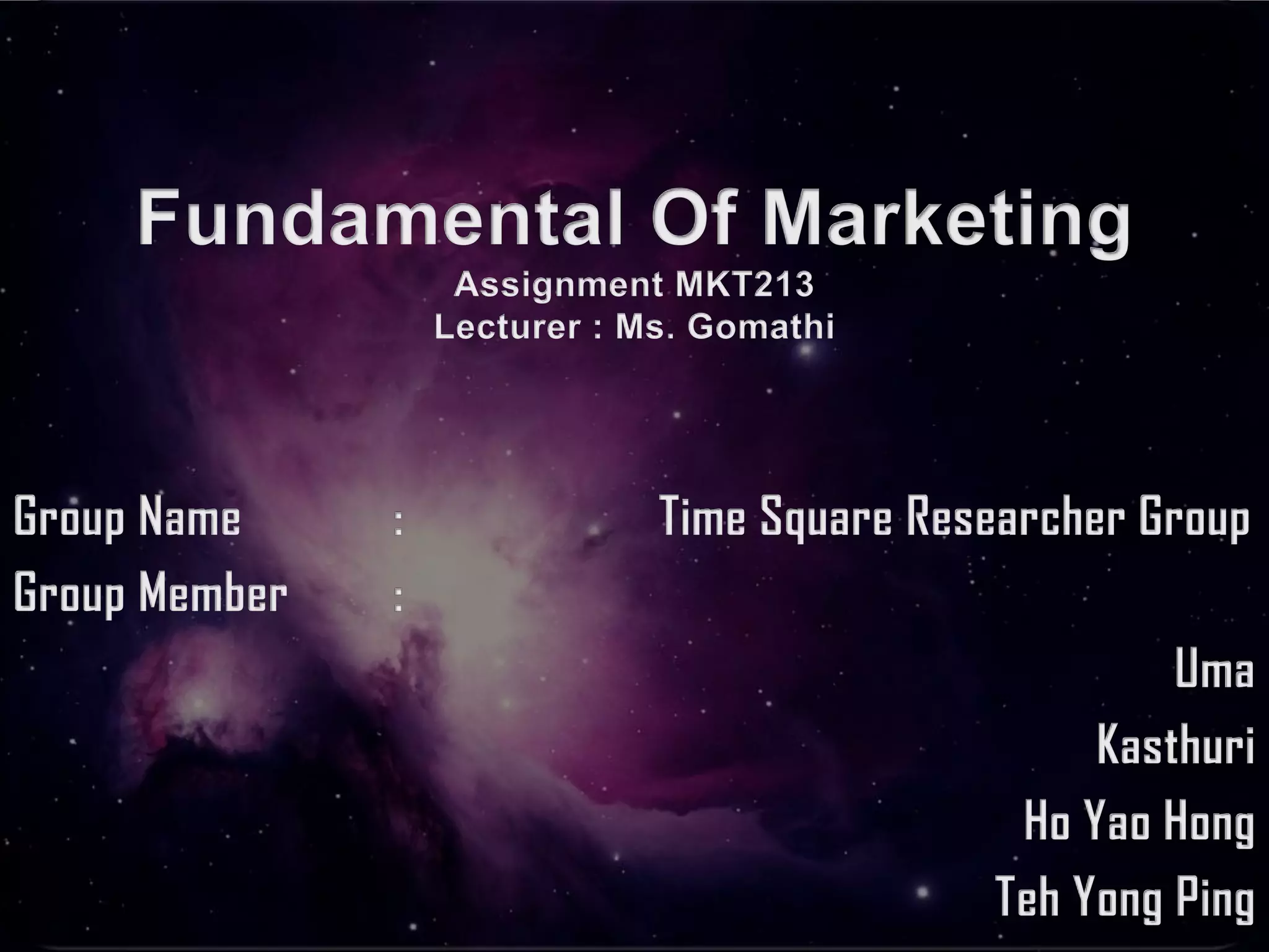 Fundamental of marketing assignment | PPTX