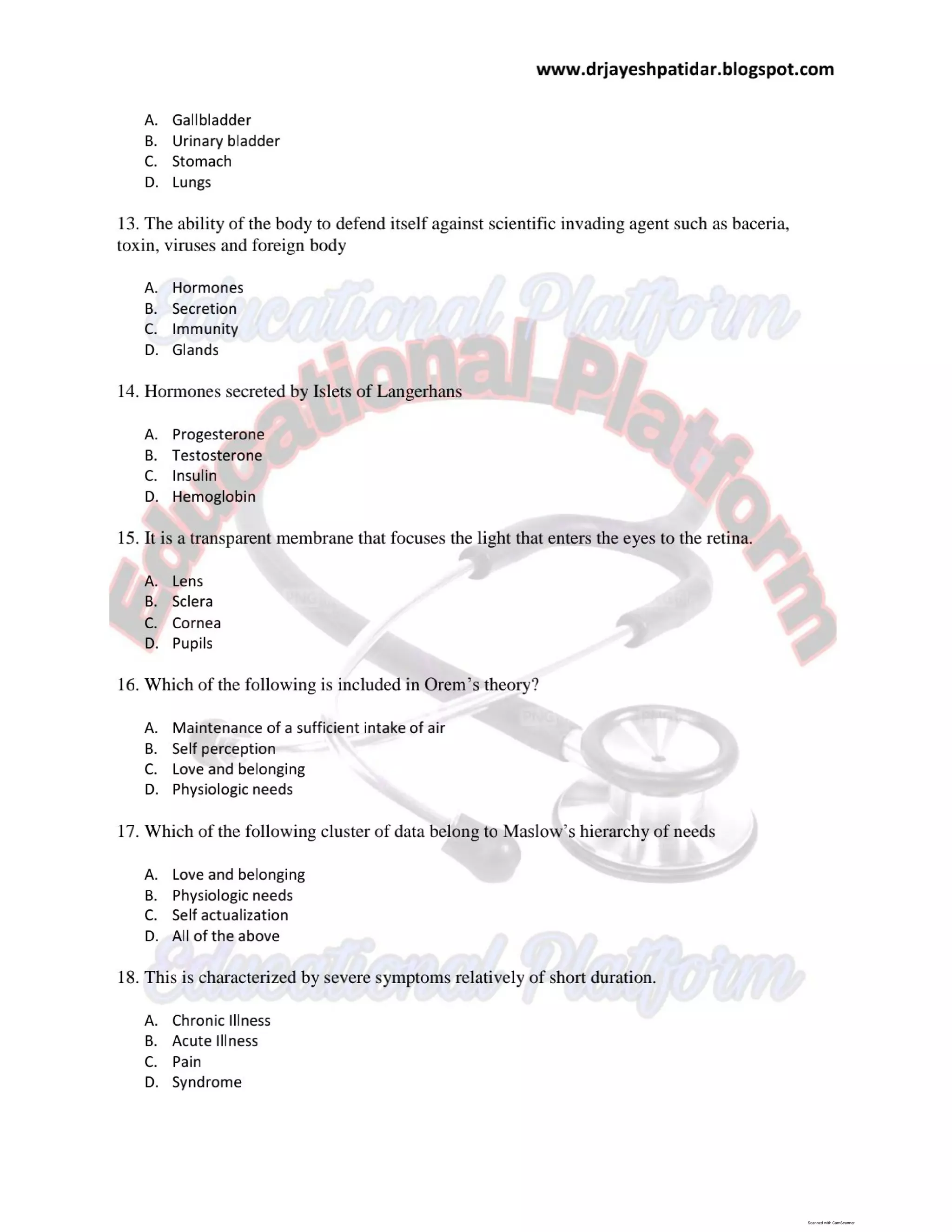 Fundamental of Nursing 1st semester BSN mcqs for practice,Educational Platform.pdf