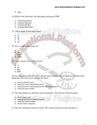 Fundamental of Nursing 1st semester BSN mcqs for practice,Educational Platform.pdf