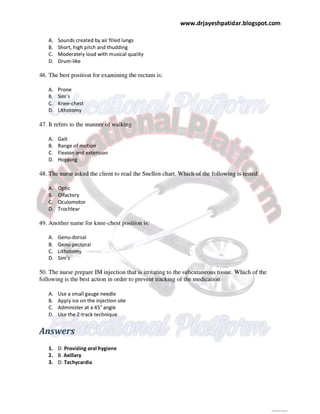 Fundamental of Nursing 1st semester BSN mcqs for practice,Educational Platform.pdf