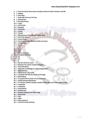 Fundamental of Nursing 1st semester BSN mcqs for practice,Educational Platform.pdf