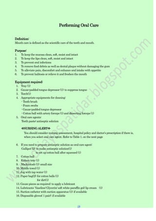 Fundamental of nursing procedure mannual | PDF