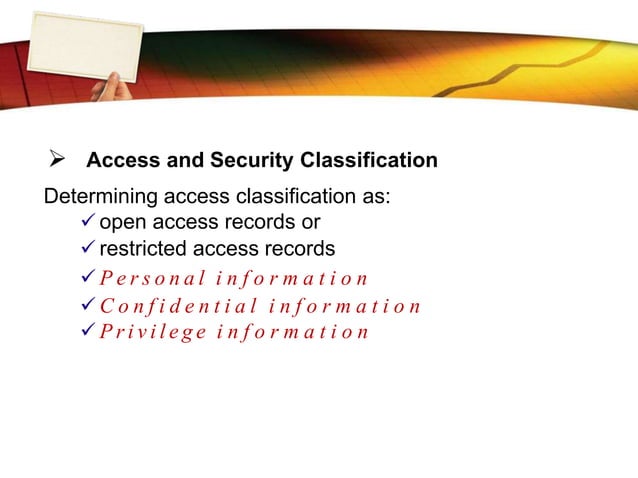 FUNDAMENTAL OF RECORDS MANAGEMENT -Notes TOPIC 2 ..pptx | Databases ...