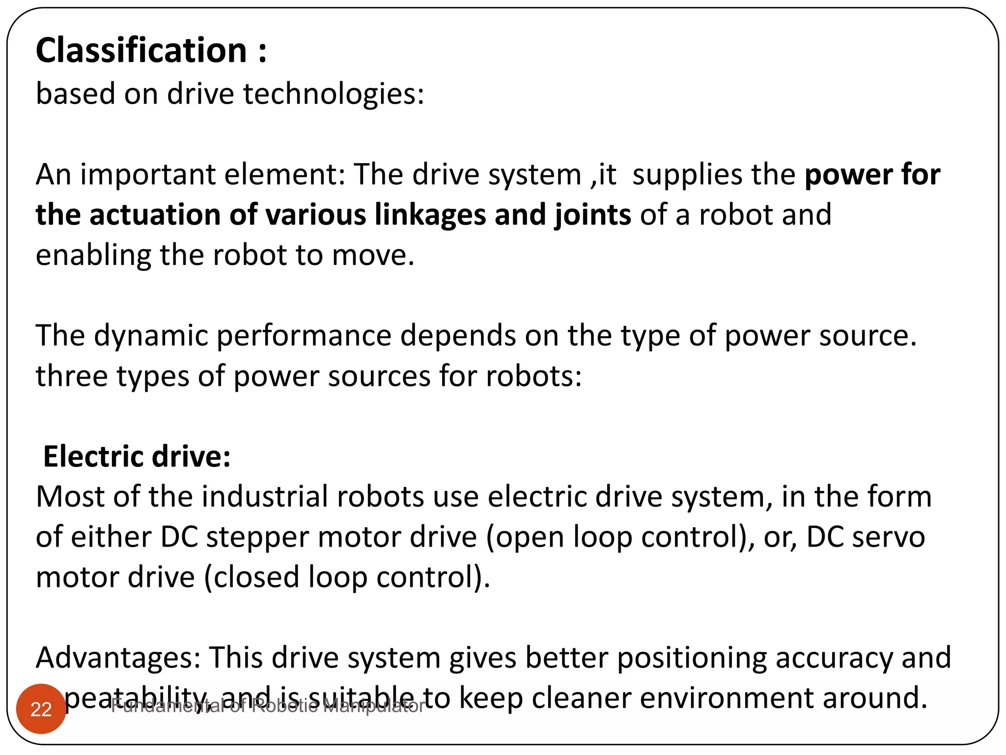 Fundamental of robotic manipulator | PPTX | Robotics | Technology & Computing