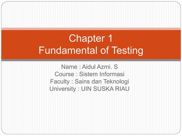 Fundamental of testing | PPTX