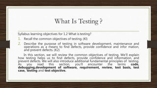 Fundamental of testing (what is testing) | PPT