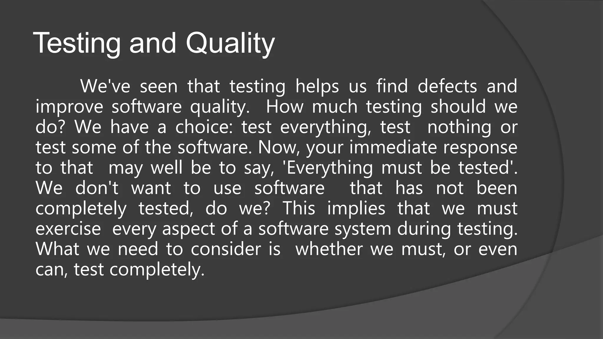 fundamentals of testing (Fundamental of testing why) | PPT