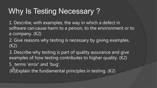 fundamentals of testing (Fundamental of testing why) | PPT