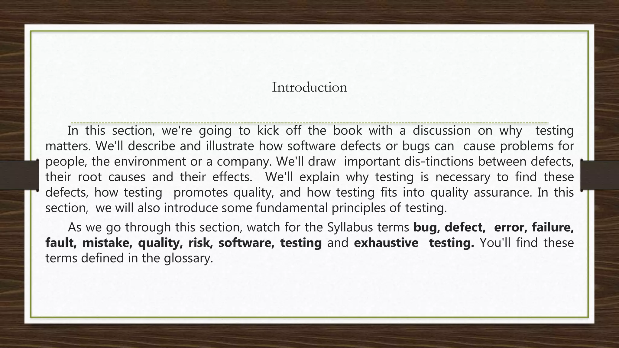 Fundamentals of testing (what is testing necessary) | PPTX