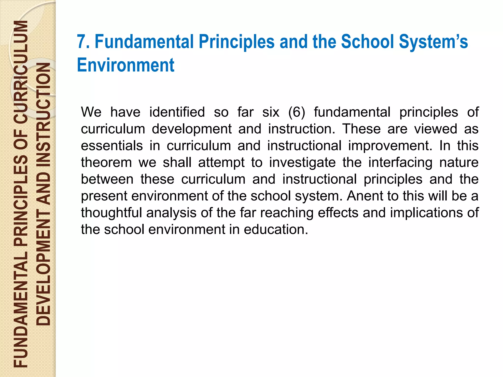 Fundamental principle of curriculum development and instruction | PPTX