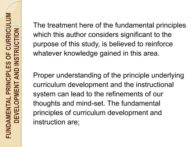 Fundamental principle of curriculum development and instruction | PPTX ...