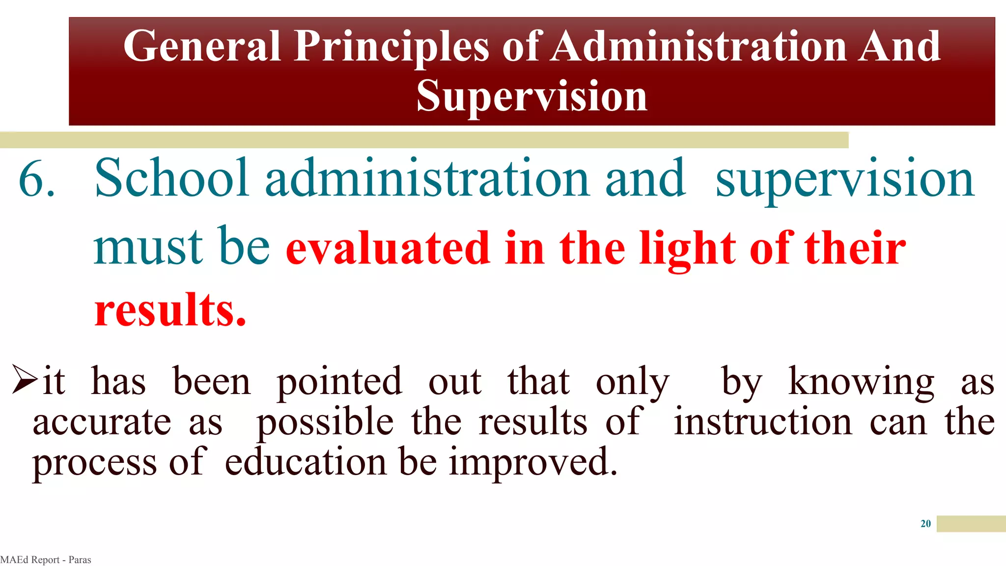 Fundamental principles of administration and supervision | PPTX