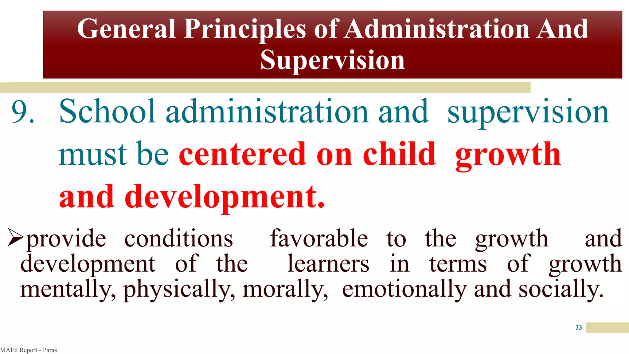 Fundamental principles of administration and supervision | PPTX