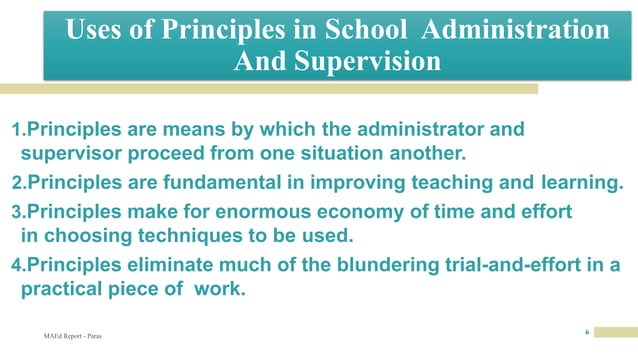 Fundamental principles of administration and supervision | PPTX