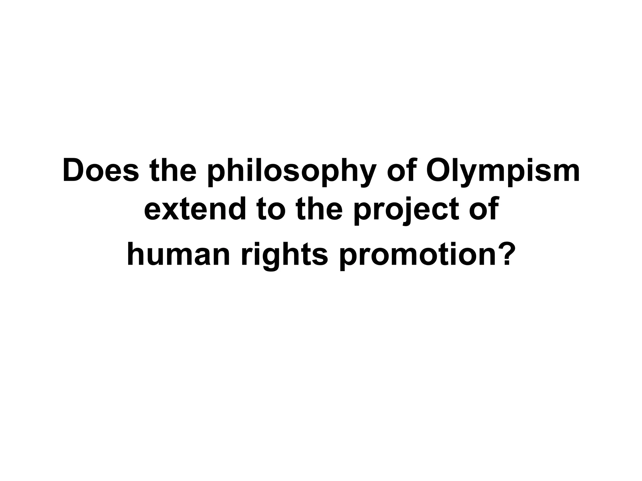 Fundamental principles of Olympism: a mechanism for human rights ...