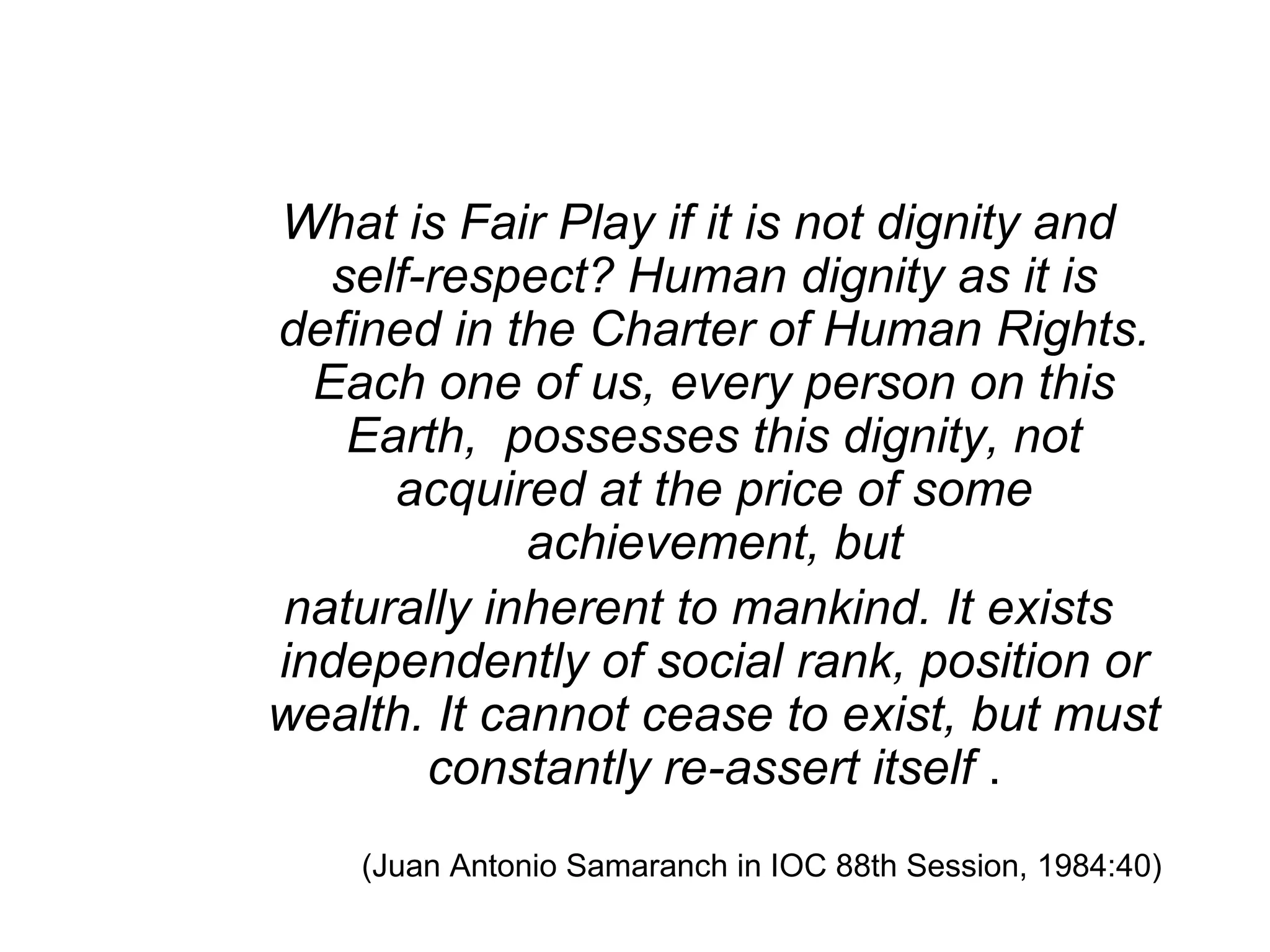 Fundamental principles of Olympism: a mechanism for human rights ...
