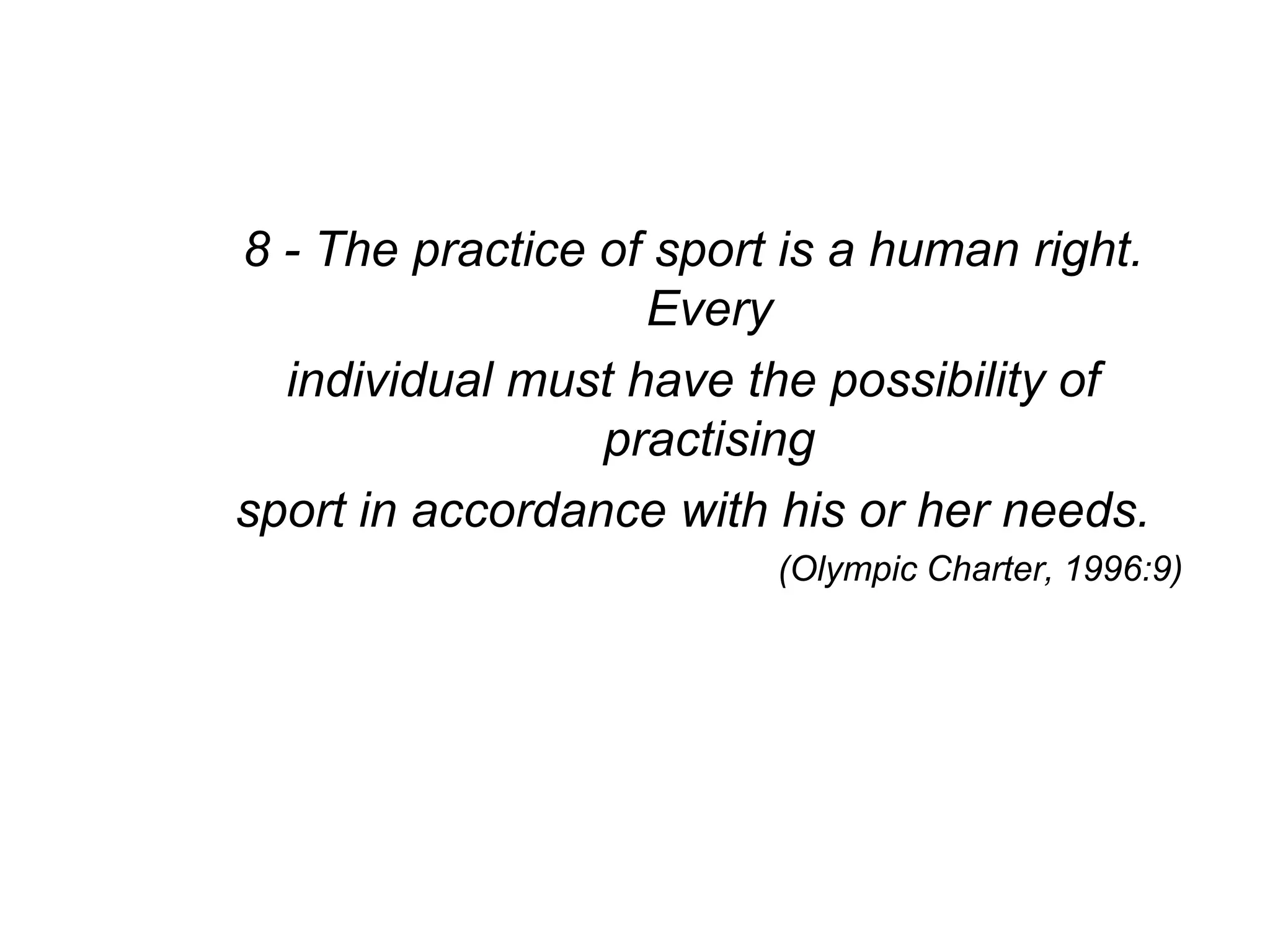 Fundamental principles of Olympism: a mechanism for human rights ...