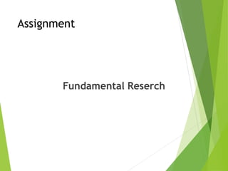 Fundamental research | PPTX