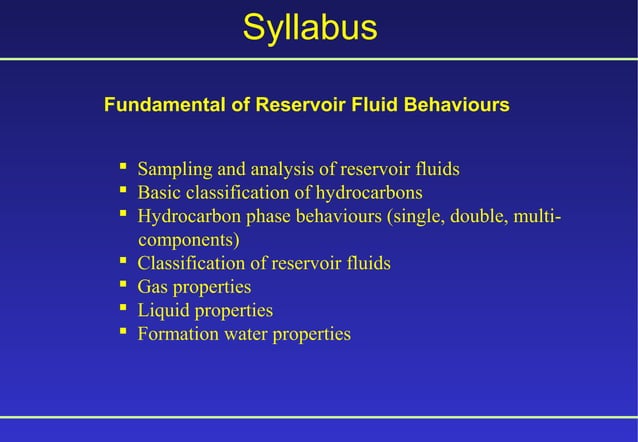 Fundamental Reservoir Fluid Behaviour | PPT