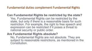 Fundamental Rights and Duties in Indian Constitution | PPTX