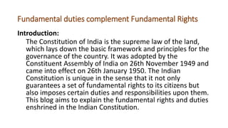 Fundamental Rights and Duties in Indian Constitution | PPTX