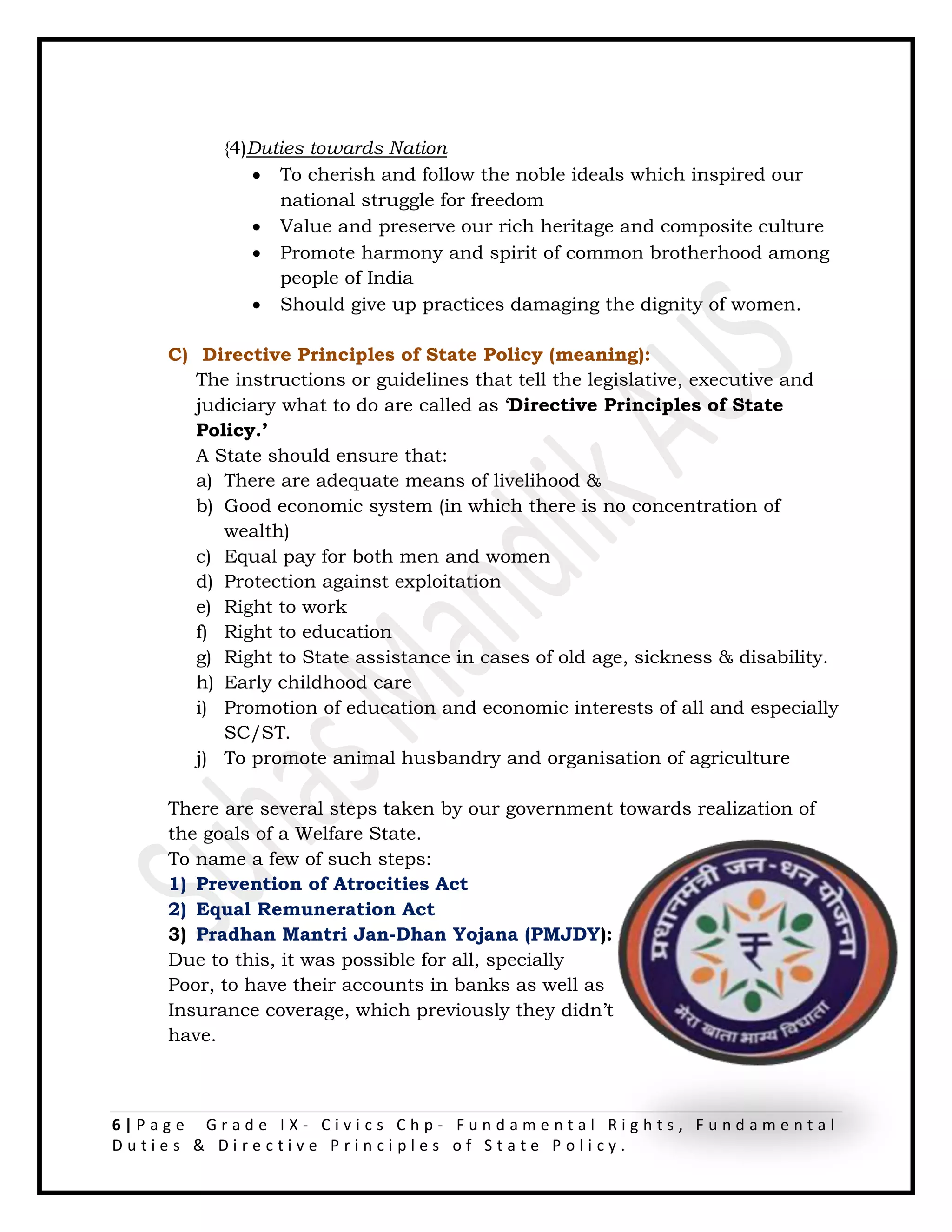 Fundamental Rights, Fundamental Duties and Directive Principles of ...