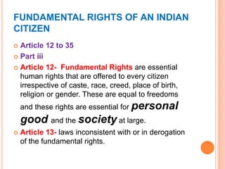 Fundamentalrightsofindianconstitution 130330013435-phpapp01 | PPT