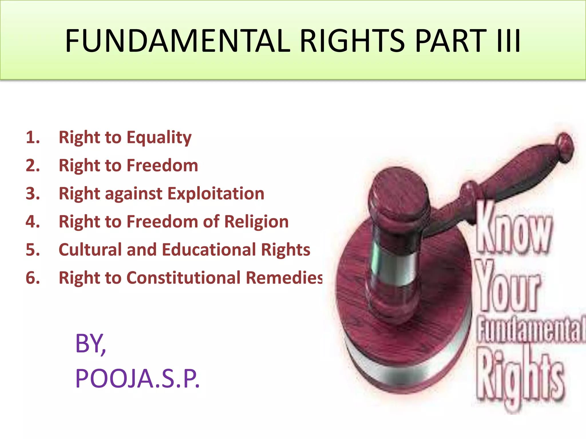 Fundamental rights part iii | PPTX