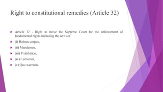 FUNDAMENTAL RIGHTS, WRITS AND FUNDAMENTAL DUTIES.pptx