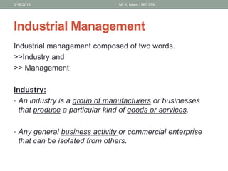 Introduction of Industrial Management | PPTX