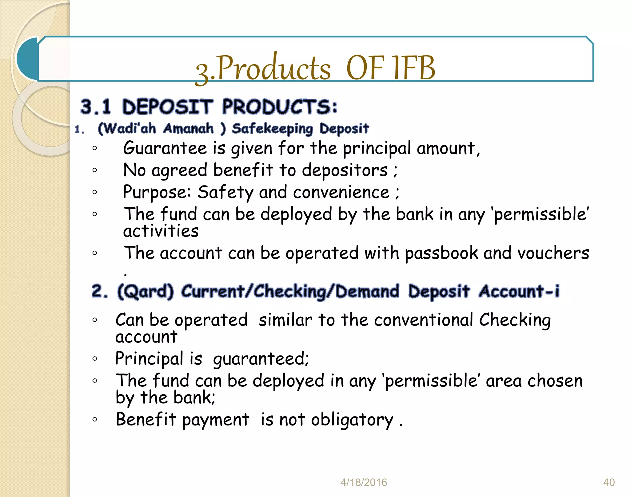 Fundamentals of Interest free banking (islamic Banking) | PPTX