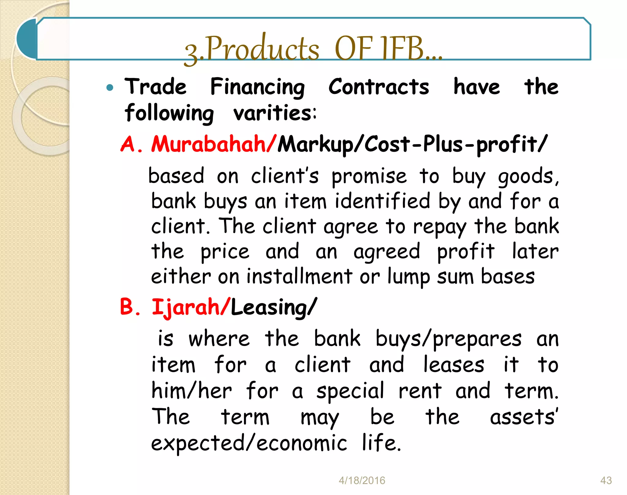 Fundamentals of Interest free banking (islamic Banking) | PPTX