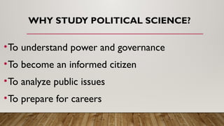 Fundamentals/Introduction of Political Science | PPTX