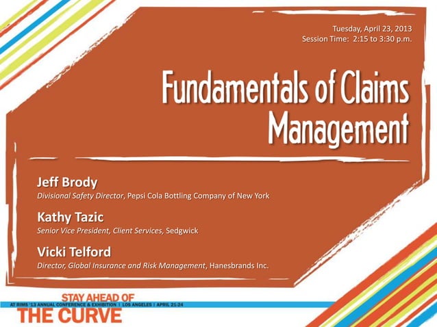 Fundamentals of Claims Management | PPTX | Legal Services Industry ...