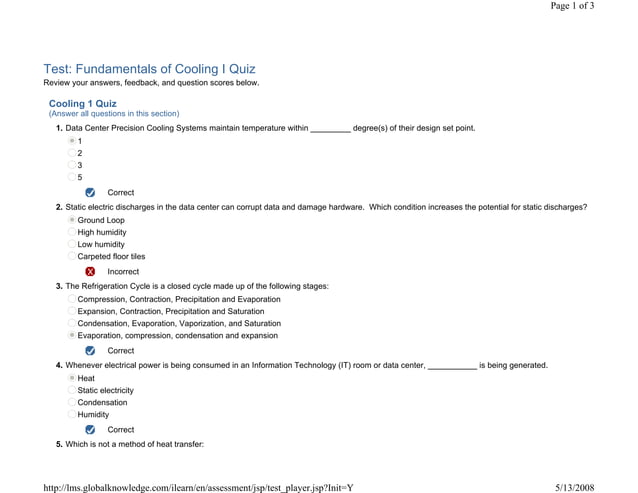 Fundamentals Of Cooling I Quiz | PDF