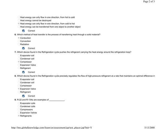 Fundamentals Of Cooling I Quiz | PDF