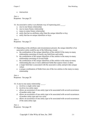 Fundamentals of Database Management Systems 2nd Edition Gillenson Test ...