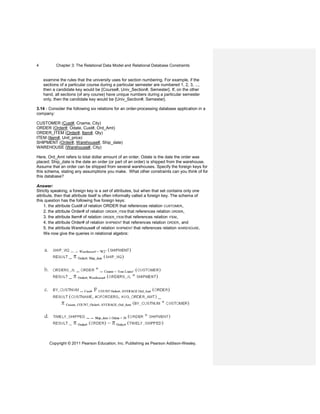 Fundamentals of Database Systems 6th Edition Elmasri Solutions Manual | PDF
