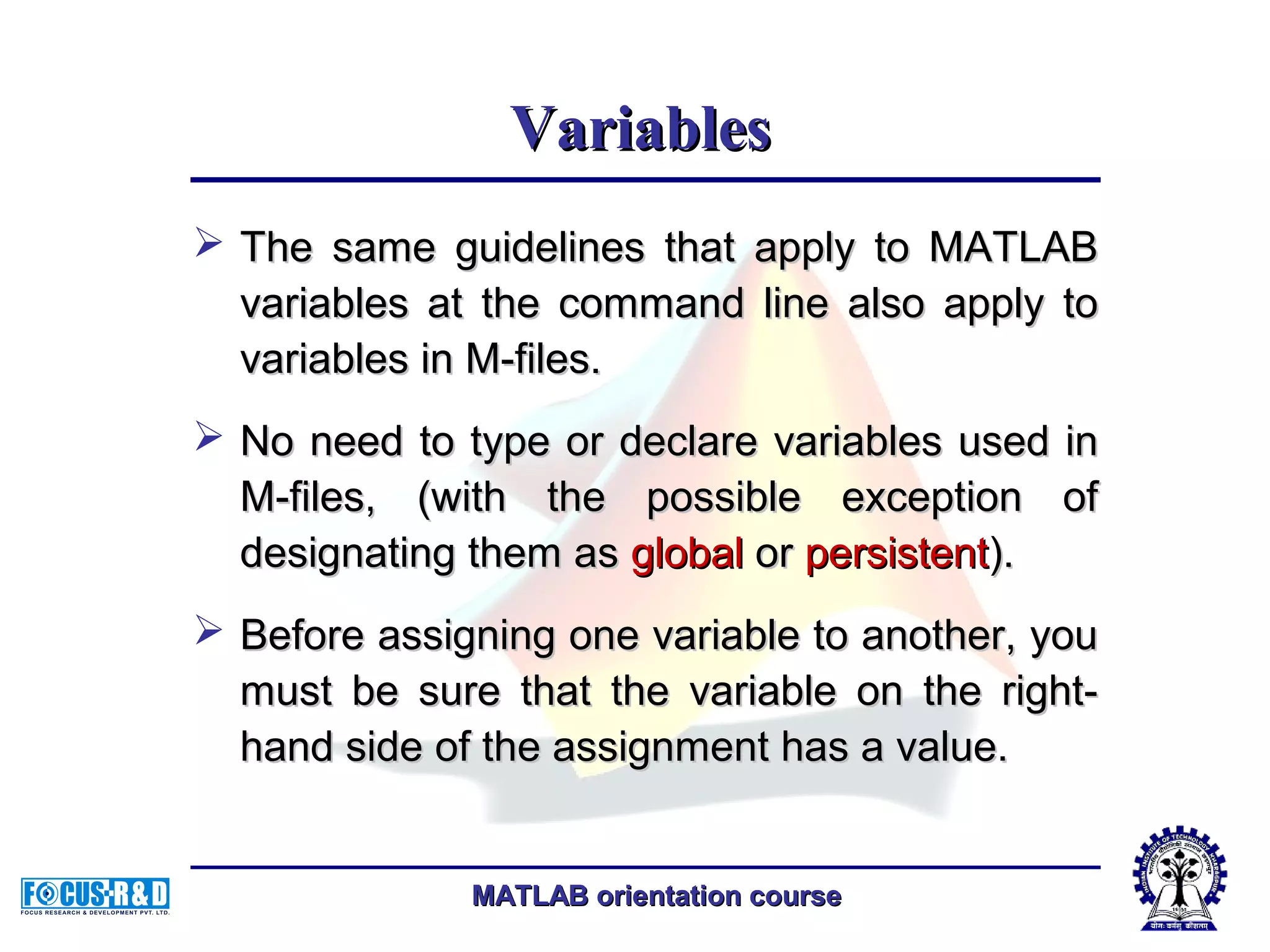 Fundamentals of matlab programming | PPT
