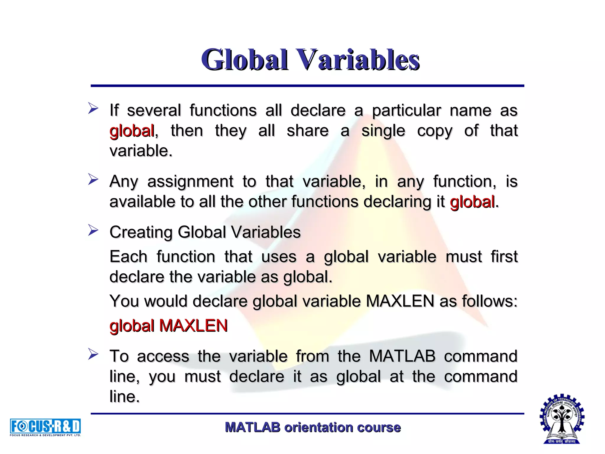 Fundamentals of matlab programming | PPT