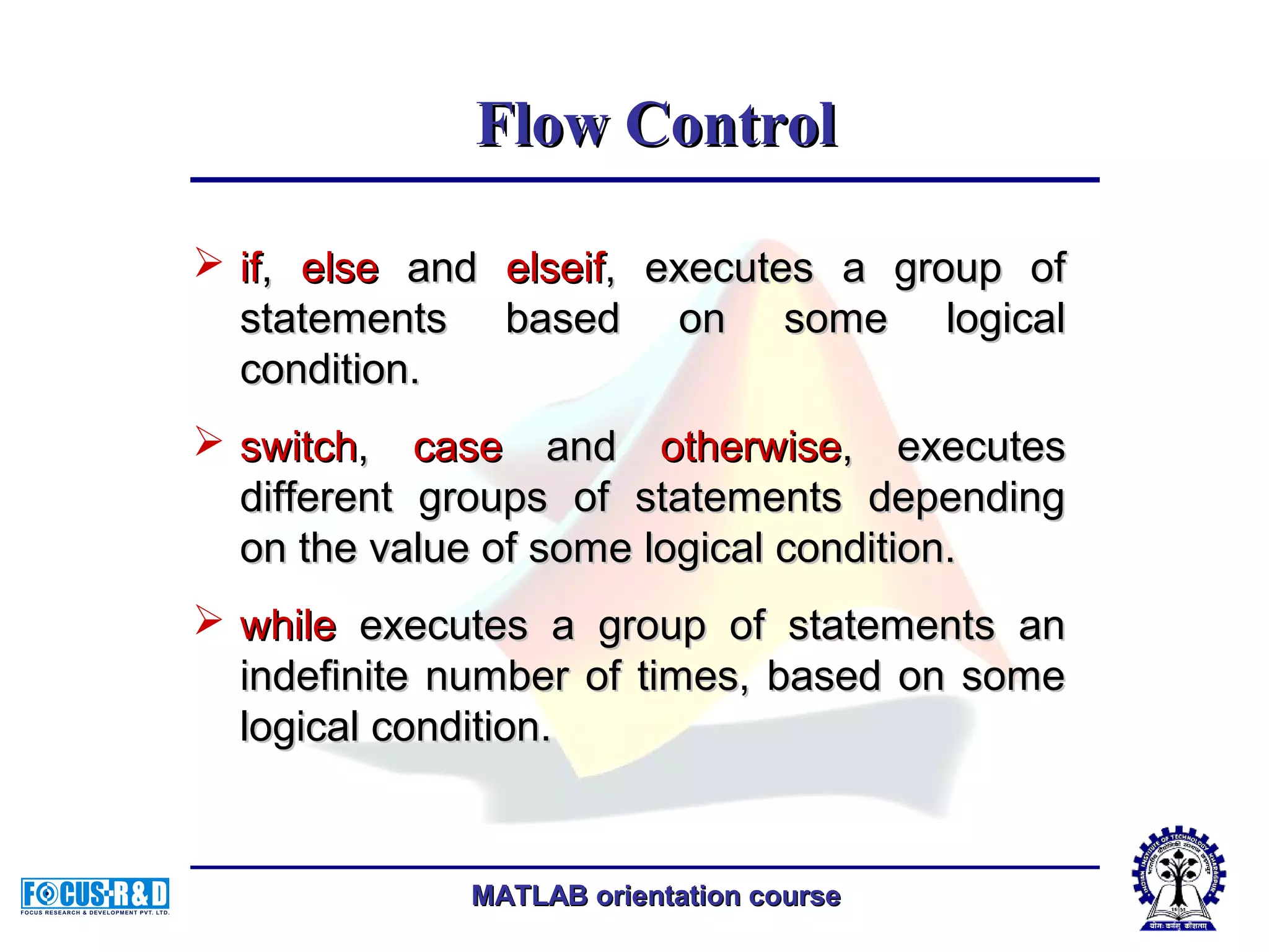 Fundamentals of matlab programming | PPT