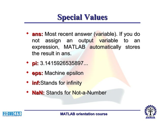 Fundamentals of matlab programming | PPT