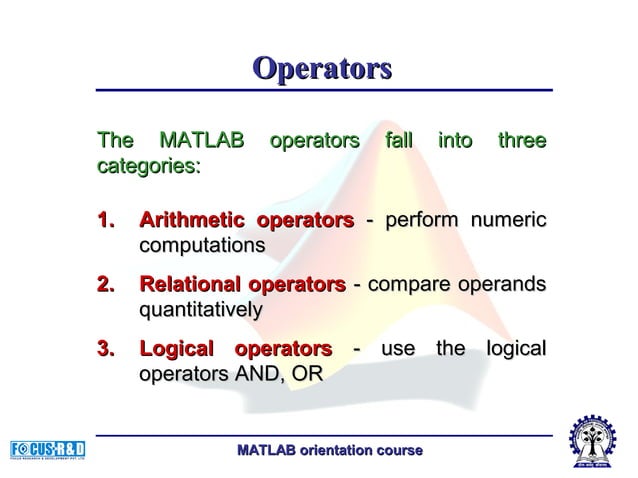 Fundamentals of matlab programming | PPT