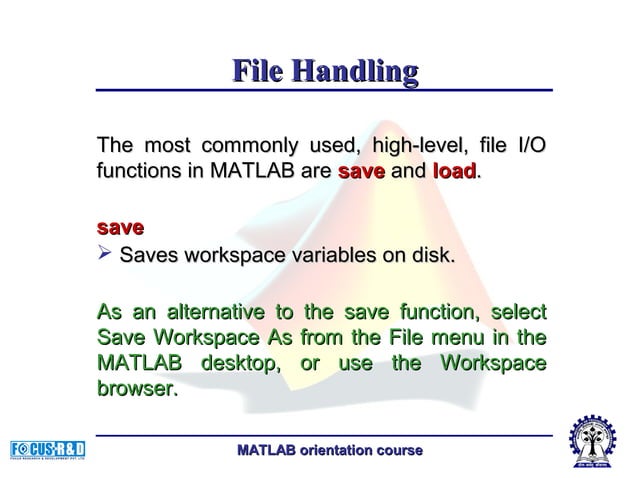 Fundamentals of matlab programming | PPT