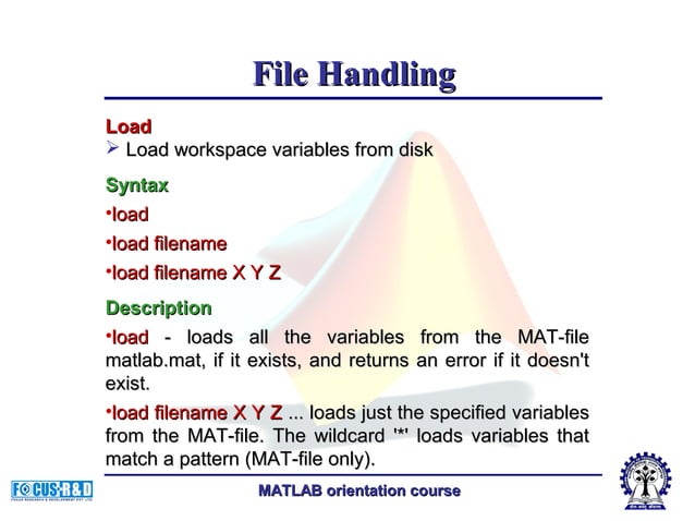 Fundamentals of matlab programming | PPT